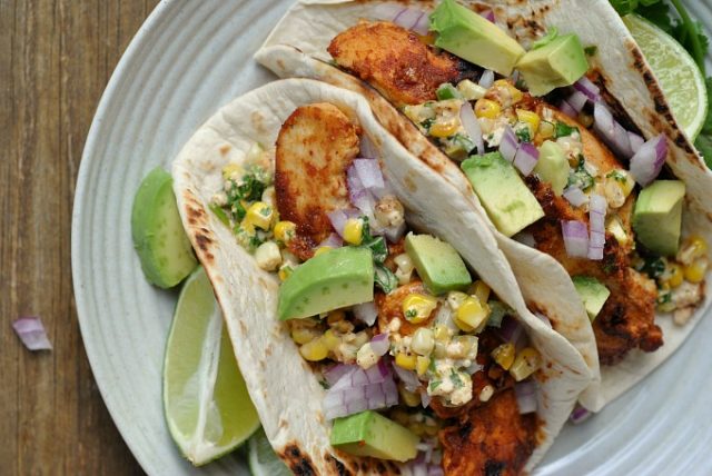 Mexican Street Corn Chicken Tacos + Weekly Menu - Prevention RD