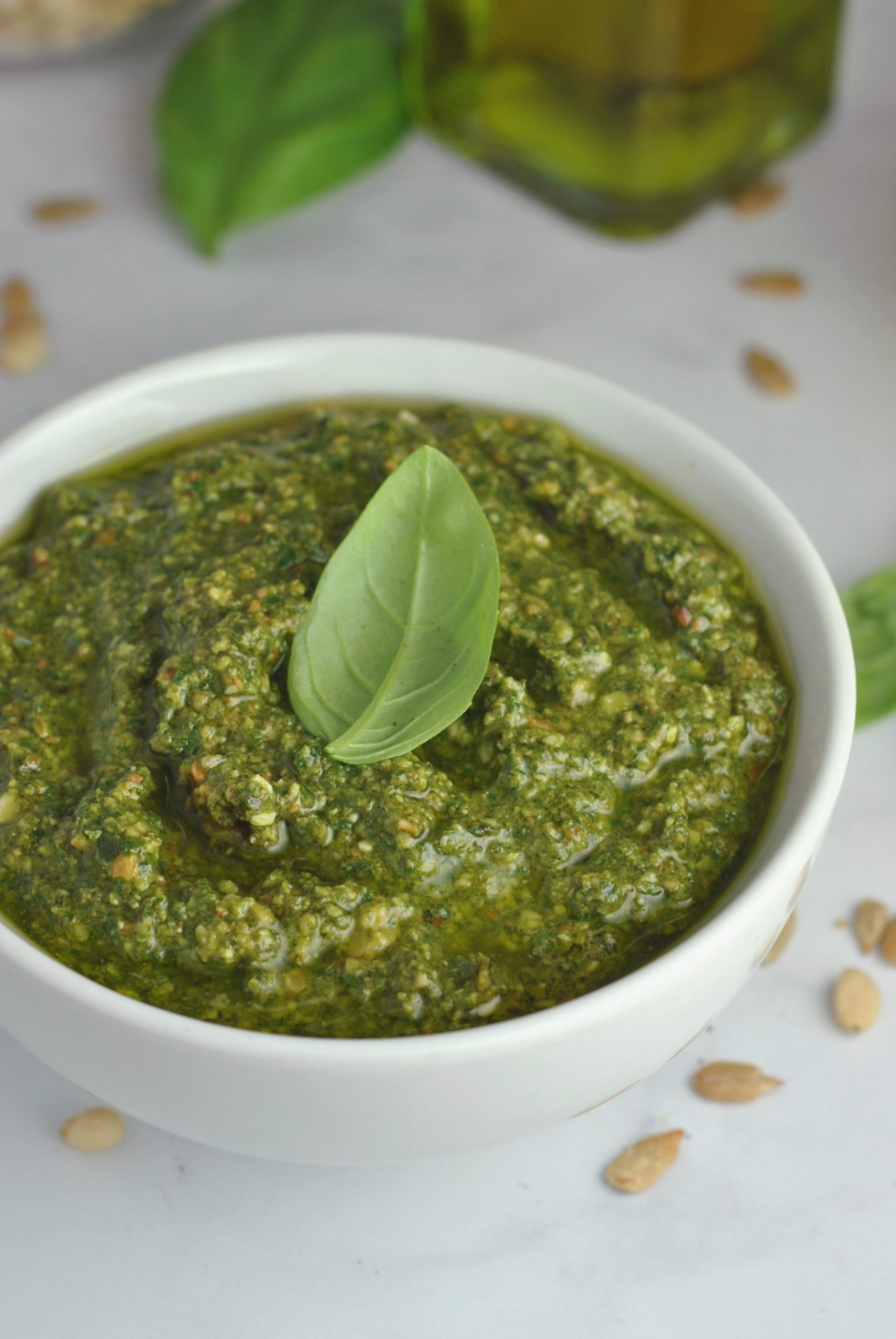 Basil Pesto with Pine Nuts, Sunflower Seeds, and Lemon - Prevention RD