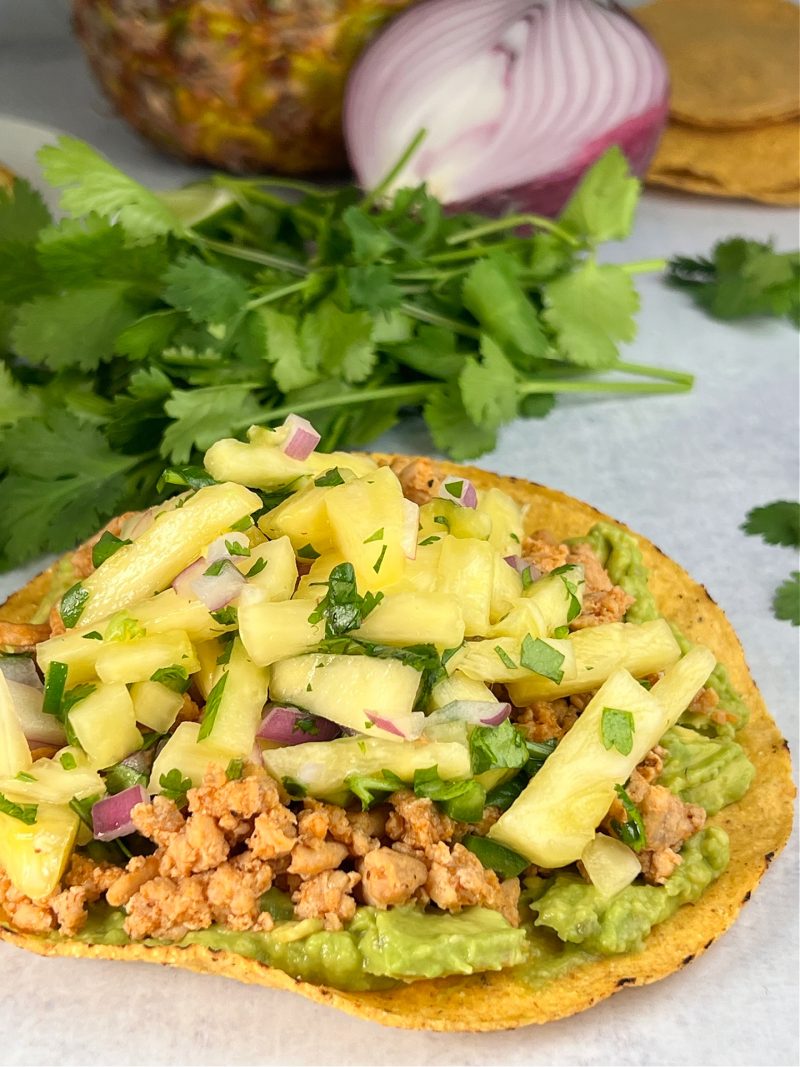 Guacamole and Chipotle Chicken Tostadas with Pineapple Salsa ...