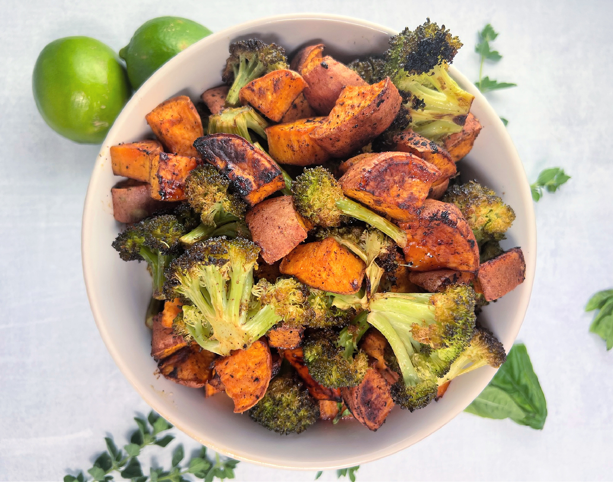 Chili Lime Roasted Sweet Potatoes and Broccoli - Prevention RD