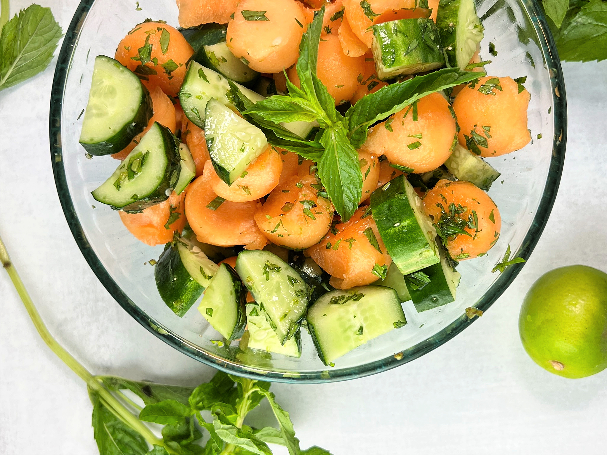 Honey-Lime Cucumber and Melon Salad - Prevention RD
